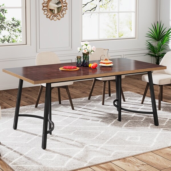 Dining Table for 8 People, 70.87-inch Rectangular Wood Kitchen Table ...