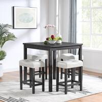 5-Piece Breakfast Nook Dining Set with Square Dining Table and ...