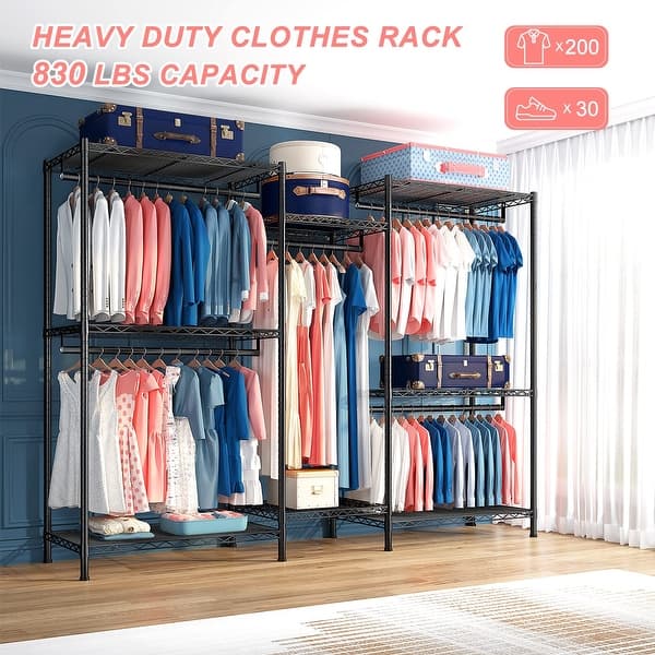 Clothes Rack Heavy Duty Clothing Racks for Hanging Clothes 830 LBS ...