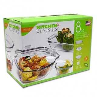 Libra 195-92216LIB Kitchen Classics Tempered Glass Bakeware Set, 8 ...