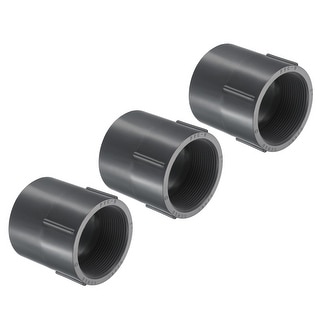 3Pcs PVC Pipe Fitting 2NPT Female Thread 2" Socket Straight Connector ...