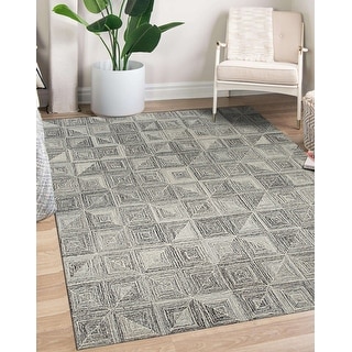 Hand-tufted Wool MULTY BEIGE Transitional Geometric Modern Tufted Rug ...