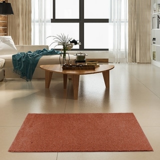 Furnish my Place Plush Solid Rust Color Rug Set of Area Rugs - Bed Bath ...