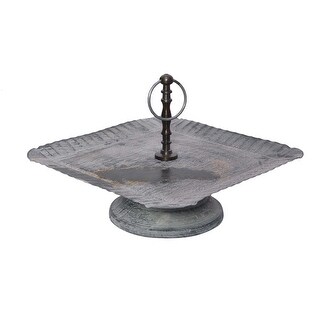 Med. Galvanized Iron Cake Stand Aged Zinc Finish- A - Bed Bath & Beyond ...