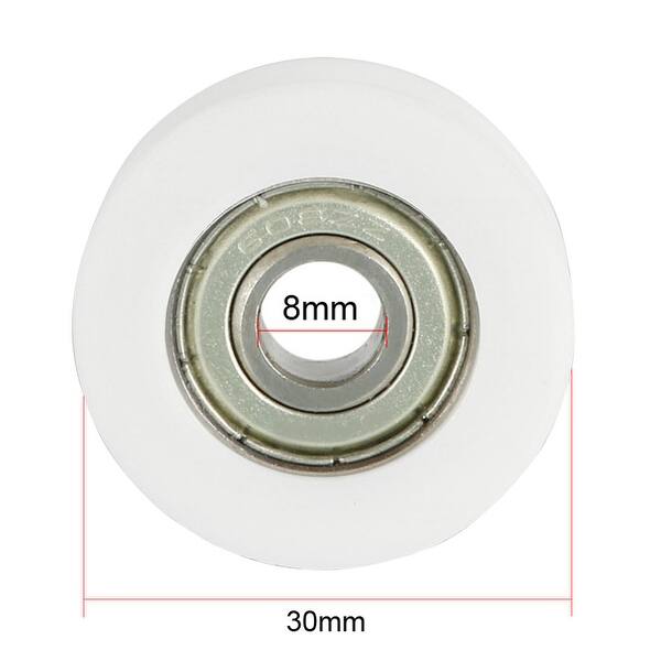 V Groove Guide Bearing Pulley Rail Ball Wheel White 8x30x11mm 4pcs ...