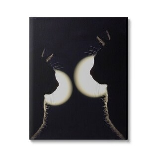 Stupell Two Black Cats Silhouettes Nighttime Moonlight Animals Canvas ...