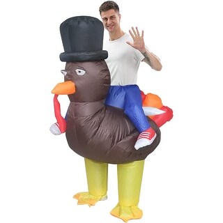 Riding Turkey Inflatable Costume Adult Halloween Dress Up - Bed Bath ...