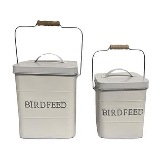 Transpac Metal Birdfeed Containers Set of 2 Home Decorations Spring ...