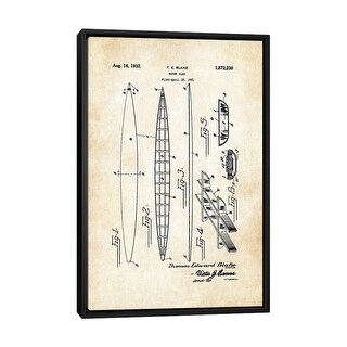iCanvas "Tom Blake Surfboard (1932)" by Patent77 Framed Canvas Print ...