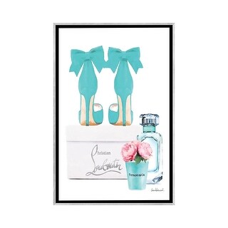 iCanvas "Teal Perfume Set III" by Amanda Greenwood Framed - Bed Bath ...