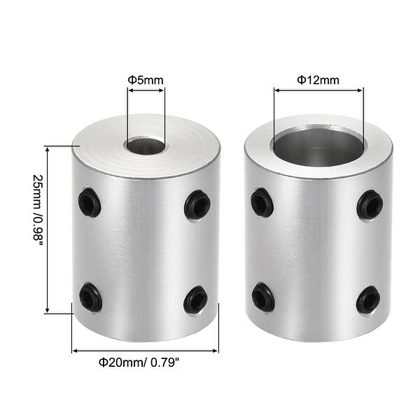 Rigid Coupling 25mm Length 20mm Diameter Aluminum Alloy Shaft Coupler ...