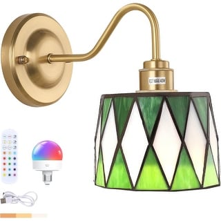 Led bedroom light green checker wall light glass hallway light - Bed ...