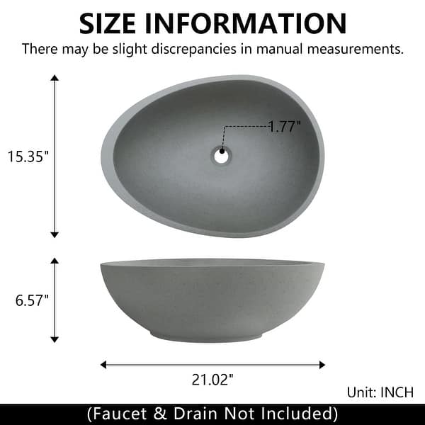Egg Shape Concrete Vessel Bathroom Sink - Bed Bath & Beyond - 40154875
