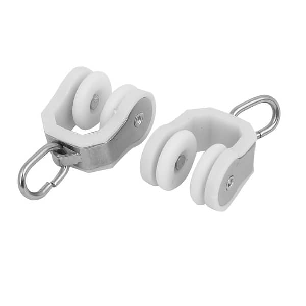 Unique Bargains15mm Dia Twin Wheel Curtain Track Carrier Sliding ...