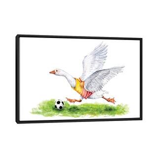 iCanvas "Soccer Goose Running With A Soccer Ball" by Goosi Framed ...