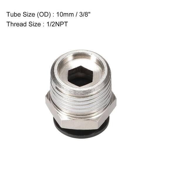 Straight Pneumatic Push to Quick Connect Fittings 1/2NPT x 10mm 3pcs ...
