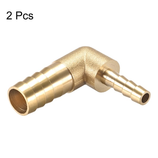 12mm to 6mm Barb Hose Fitting 90 Degree Elbow Pipe Coupler Adapter 2pcs - Gold Tone - Bed Bath ...