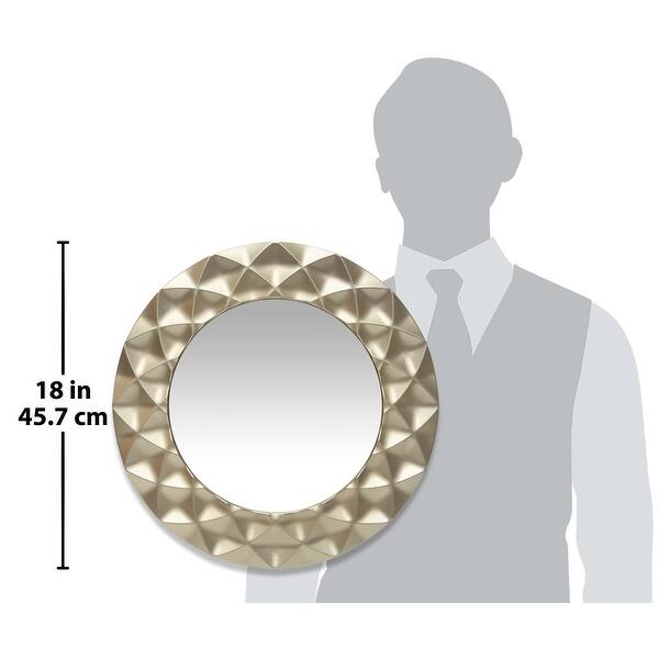 Glam 18 inch Champagne Silver Decorative Round Wall Mirror - 18 x 2.5 x ...