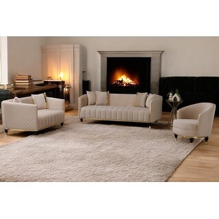 Toscano 3 - Piece (1 Sofa & 1 Loveseat & 1 Chair) Velvet Living Room ...