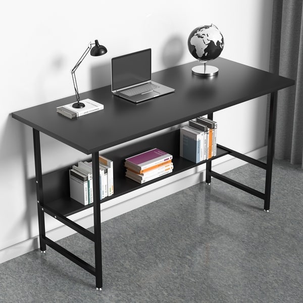 Office Desks Computer Desk Rustic Wood Tone Table Plain Simple Lap Desk ...