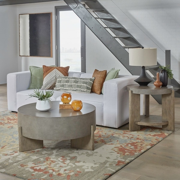 Affinity Dusty Taupe Concrete Finish Living Room Table Options Various Sizes