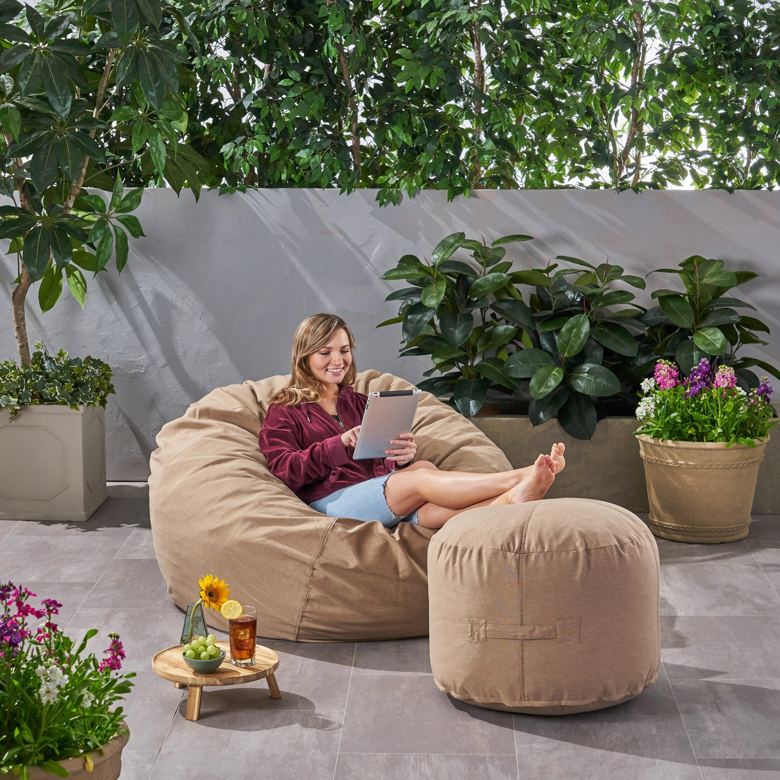 Outdoor bean bag ottoman store
