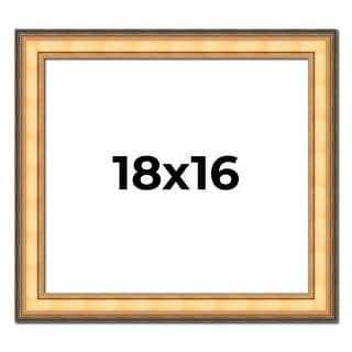 18x16 Frame Gold Plein Aire Solid Wood Picture Frame Width 2 Inches ...