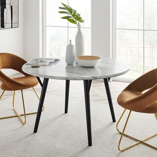 Gallant 50" Round Performance Artificial Marble Dining Table - Bed Bath ...