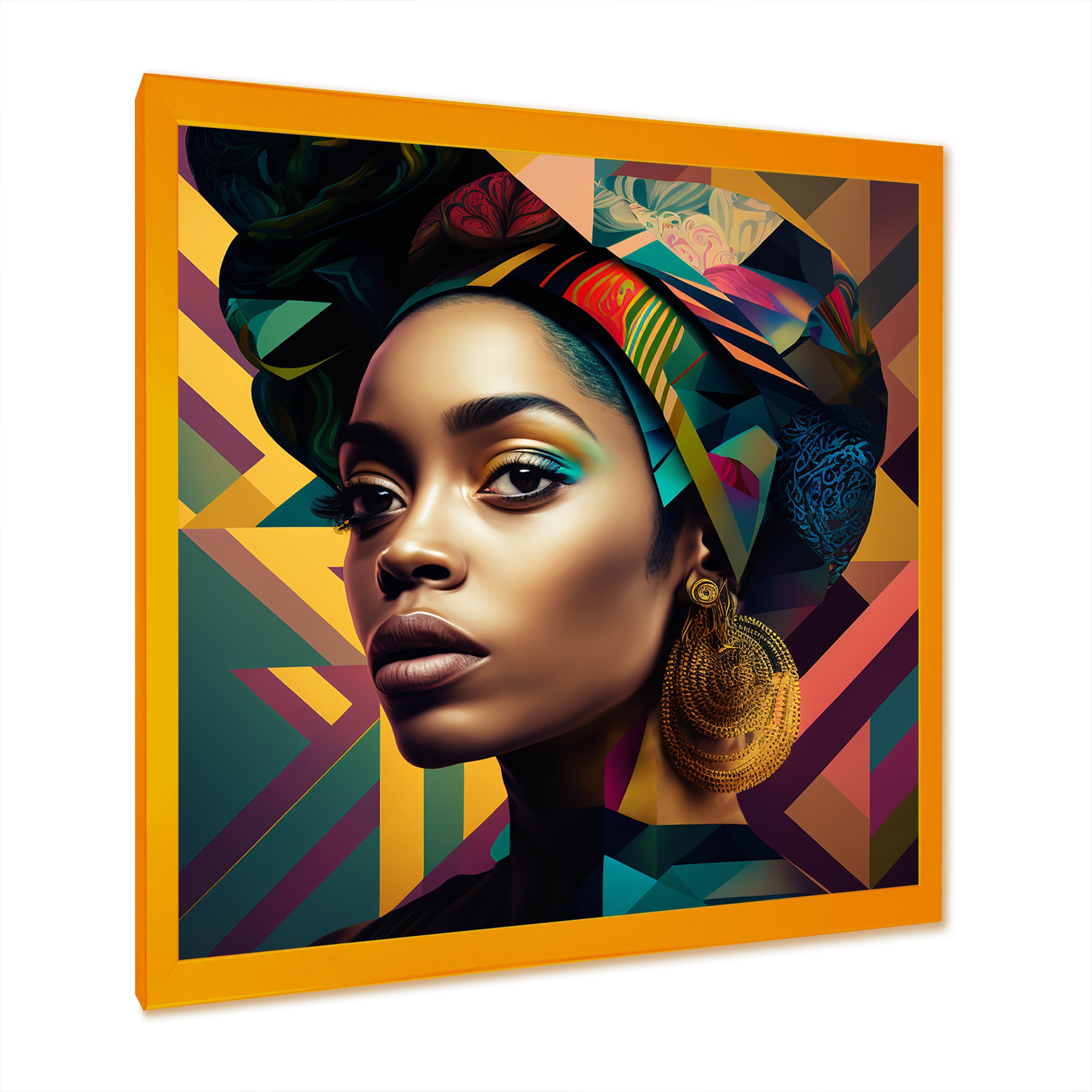 Designart Colorful Hip Hop Street Art V African American Framed Art