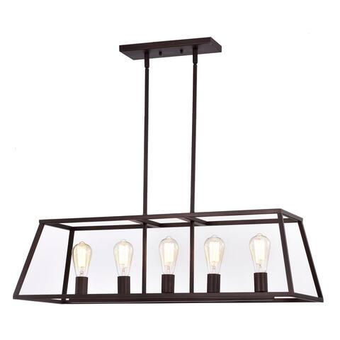Morrison Linear 5-Bulb Metal LED Kitchen Island Pendant Light ...