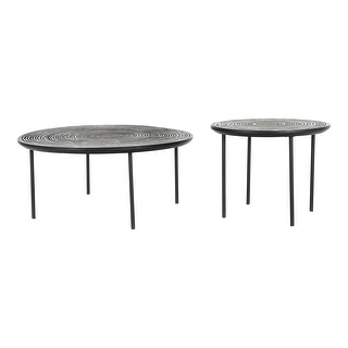 Aurelle Home Modern Tree Ring Nesting Coffee Tables, Set of 2 - Bed ...