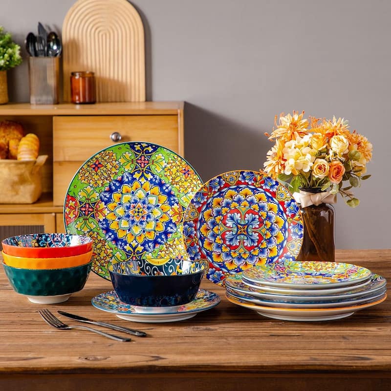 Vancasso Boho Porcelain 16-piece Dinnerware Set - Overstock - 33290094