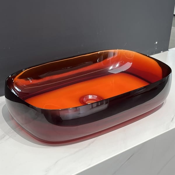 Transparent Red Solid Surface Basin Sink - Bed Bath & Beyond - 37933735