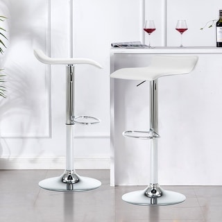 Faux Leather Upholstered Adjustable Barstools Airlift Counter Bar Pub ...