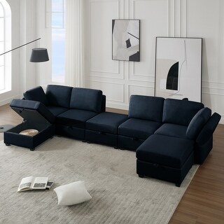 Free Combinations Storage Functional Modular Sectional Sofa with Thick ...