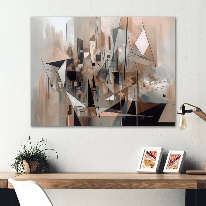 Designart "Essence Of Abstract Cubism I" Abstract Cubism Metal Wall Art ...