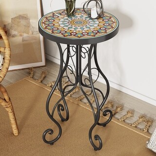 Round Kitchen Dining Table,Ceramic Tile Side Table - Bed Bath & Beyond ...