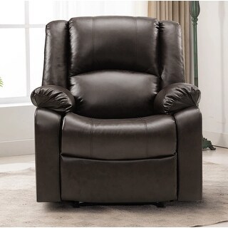 Leather Recliner Chair with Overstuffed Arm and Back,Soft Living Room ...
