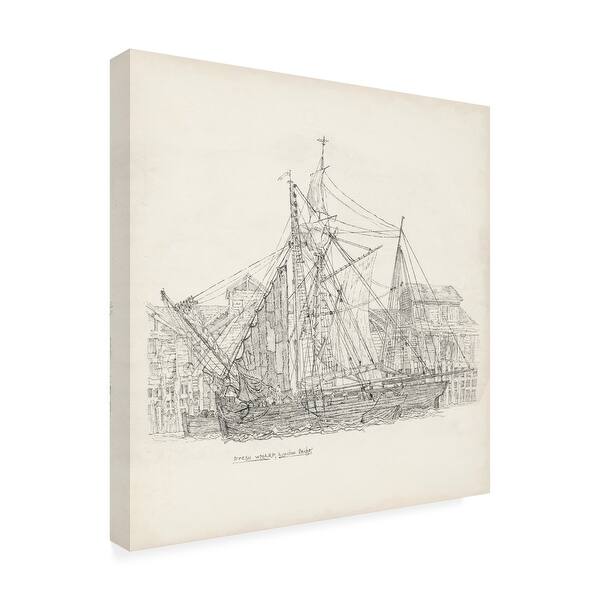 Richard Foust 'Antique Ship Sketch X' Canvas Art - Bed Bath & Beyond ...