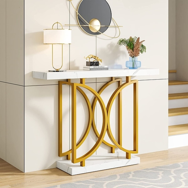 Gold Entryway Table Modern 39-Inch Console Table Accent Table - On Sale ...