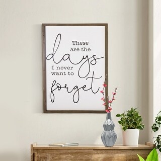 Wall Art with Cursive Never To Forget Typography, Brown and White - Bed ...