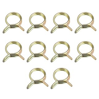 Double Wire Spring Hose Clamp, 10pcs 65Mn Steel 13mm Clips, Color Zinc ...