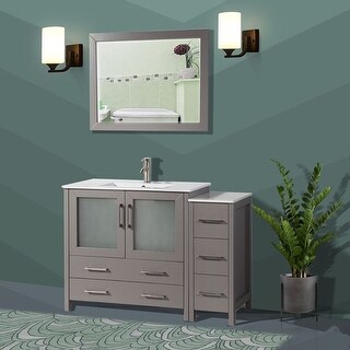 Vanity Art 36-Inch Single Sink Bathroom Vanity with Top & Free Mirror ...