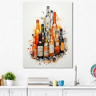 Designart "Beer Bottles Collage I" Beer Wall Art - Bed Bath & Beyond ...