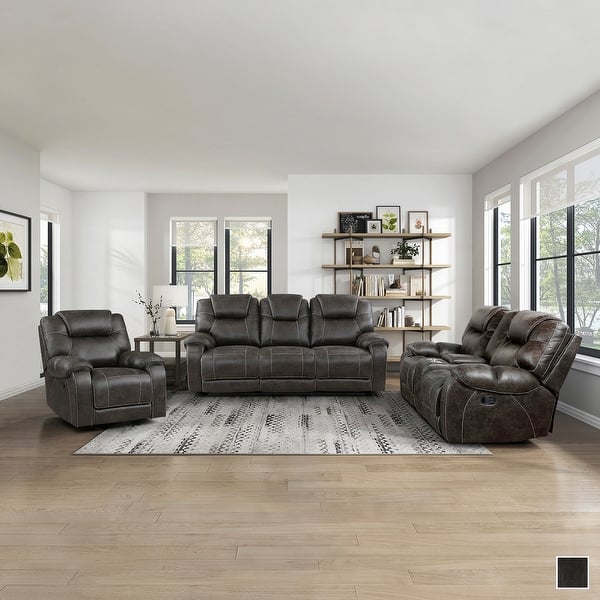 Flannery 3-Piece Manual Reclining Living Room Sofa Set - Bed Bath ...