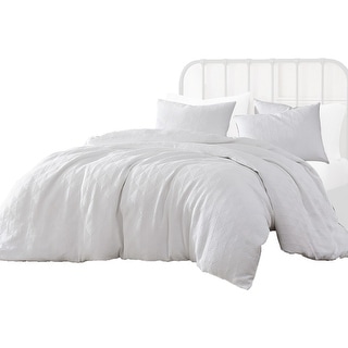 Max 4 Piece King Size Duvet Comforter Set, Diamond Woven White Cotton ...