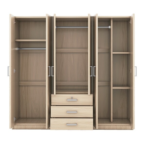 Triple door wooden almirah store