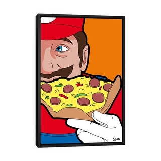 iCanvas "Mario-pizza" by Gregoire "Leon" Guillemin Framed Canvas Print ...