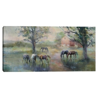 Daybreak on the Farm by Marilyn Hageman Canvas Art Print - Green - Bed ...