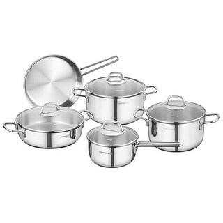 9 Piece Stainless Steel Cookware Set in Silver - Bed Bath & Beyond ...